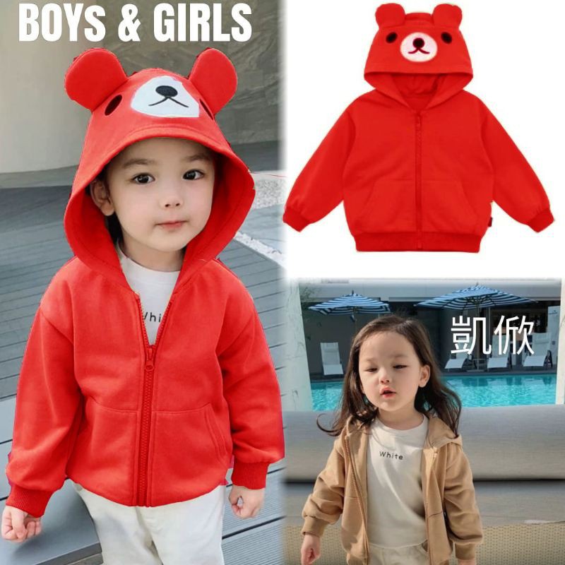 Jual JAKET ANAK BEAR Jaket anak unisex lucu aplikasi telinga kuping ...