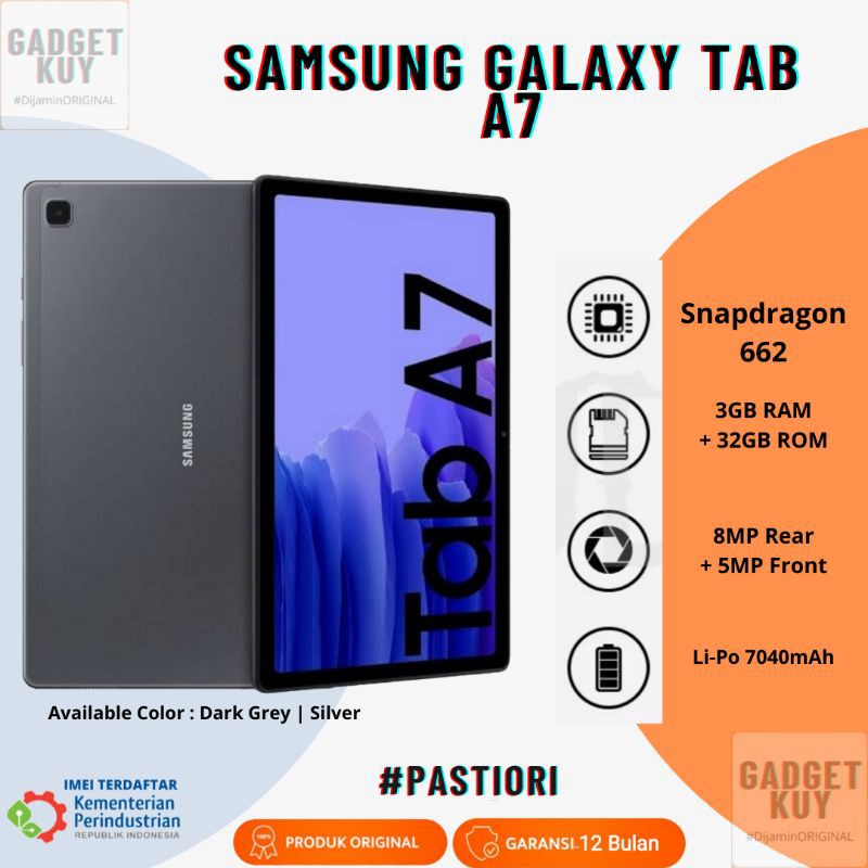 Jual Samsung Galaxy Tab A7 T505 10.4" 2020 3GB+32GB Resmi Samsung Indonesia | Shopee Indonesia