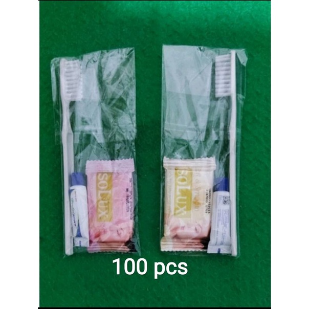 Jual paket sikat gigi hotel, odol dan sabun solux 10gr (100pcs HJ solux ...