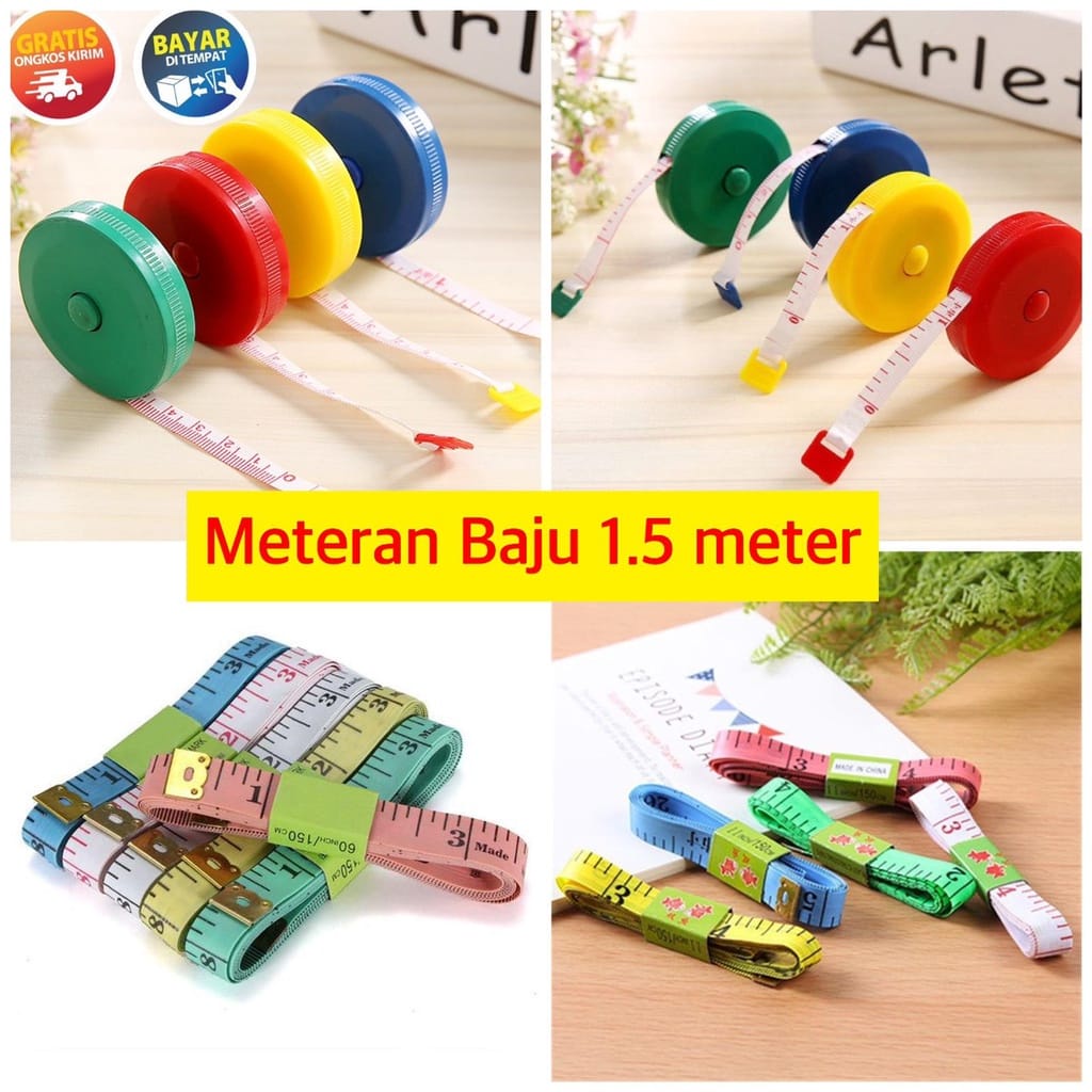 Jual Meteran baju gulung 1.5 meter METERAN JAHIT BAJU METERAN MULTI ...