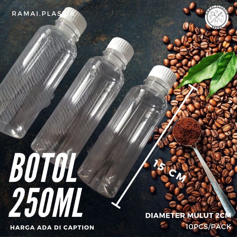 Jual Botol plastik 250ml isi 10pcs/ pack | Shopee Indonesia