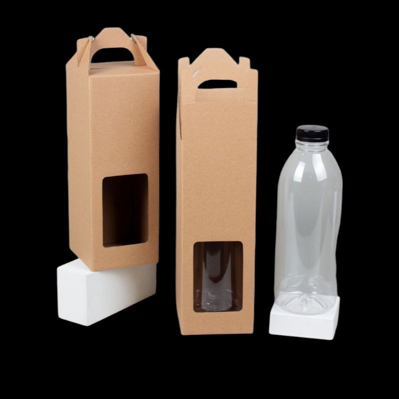 Jual box coklat polos - box botol 1 liter - box jar 1000 ml - box jar ...