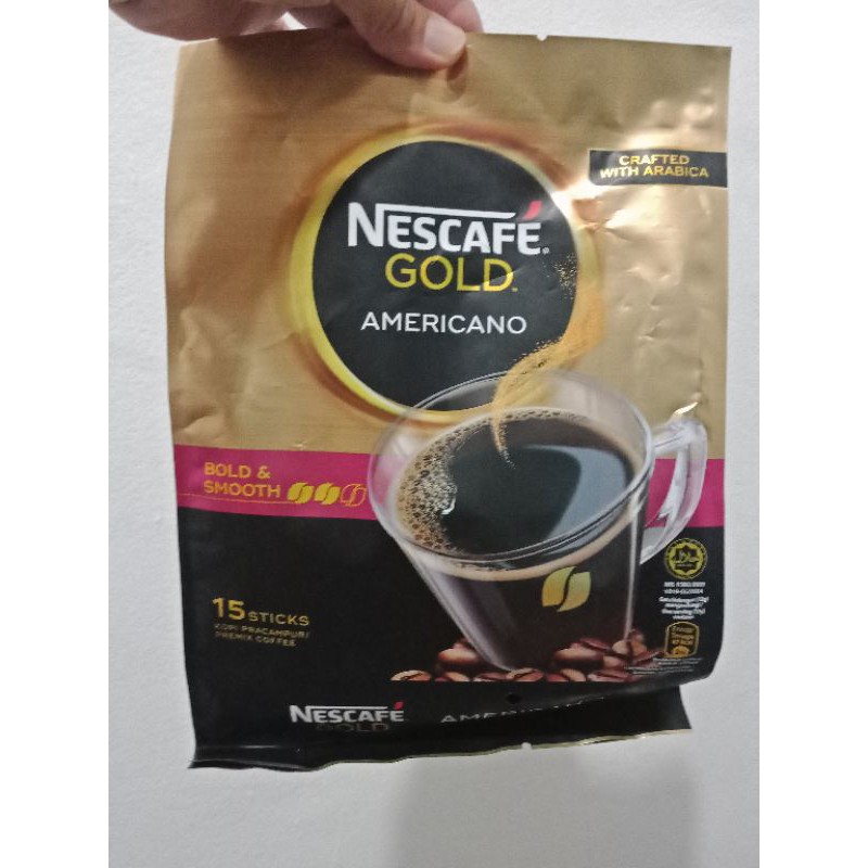 Jual KOPI NESCAFE GOLD AMERICANO BOLD & SMOOTH 15 STICK SACHET | Shopee ...