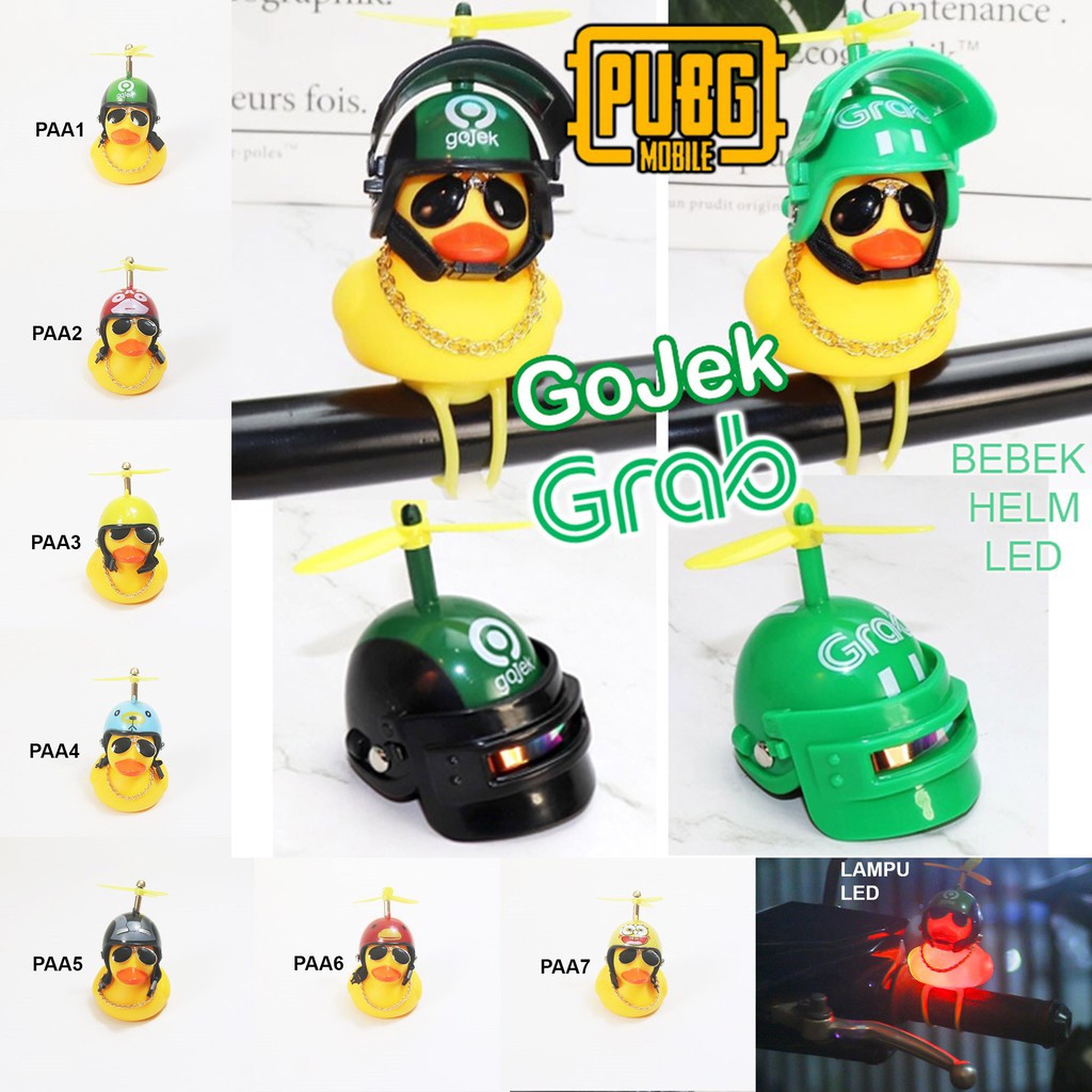 Jual Bebek kuning dengan kalung/kaca dan lampu/helm yang bisa dilepas ...