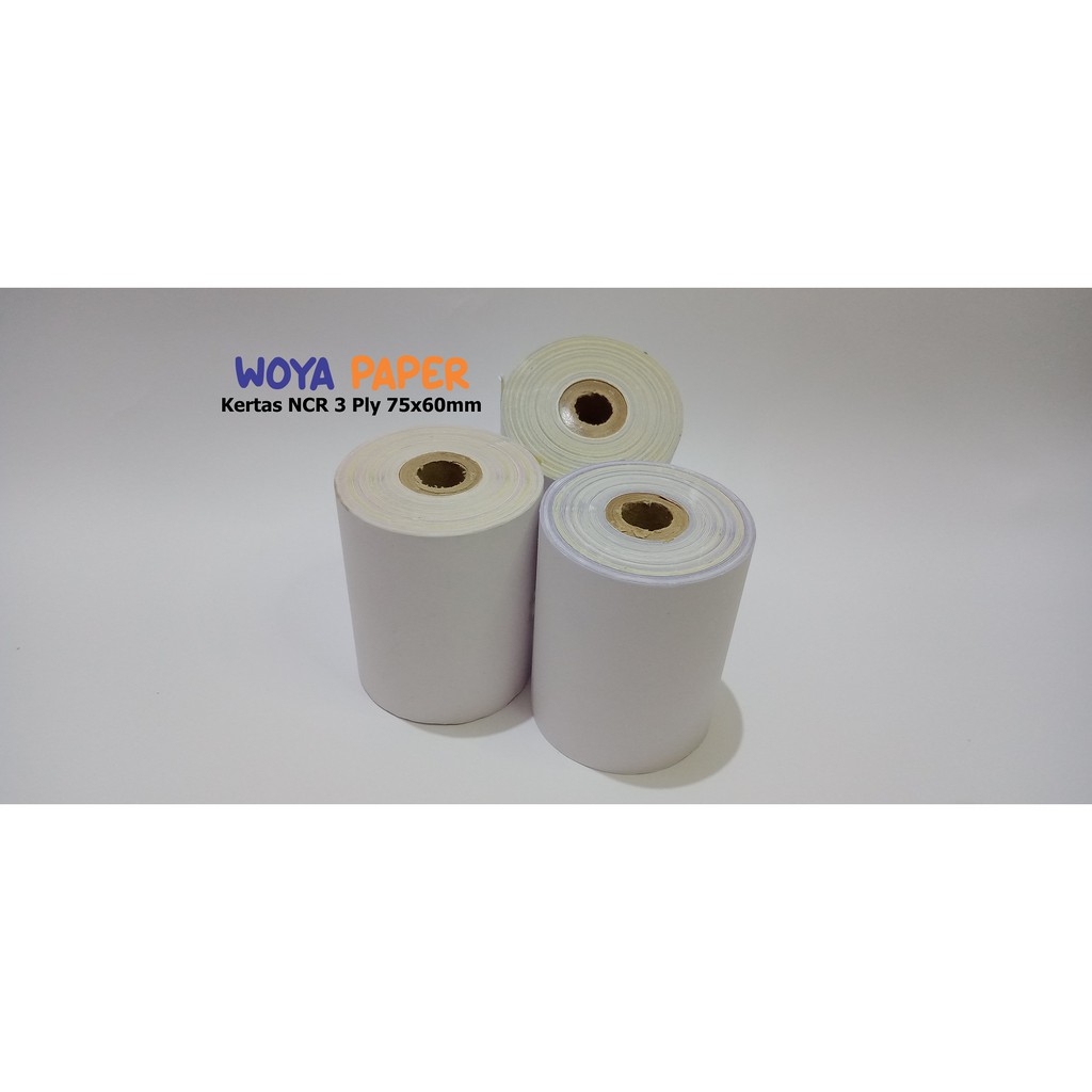 Jual WOYA Kertas Kasir Struk Paper Roll HVS NCR 3Ply 75x60mm POS ...