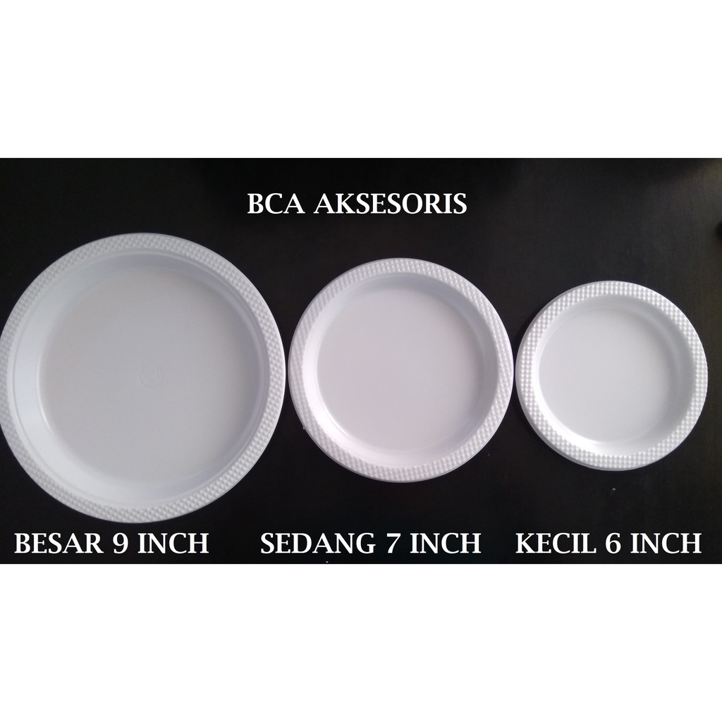 Jual PIRING PLASTIK BESAR UKURAN 9 INCH - 9 IN WARNA PUTIH SUSU ISI 50 ...