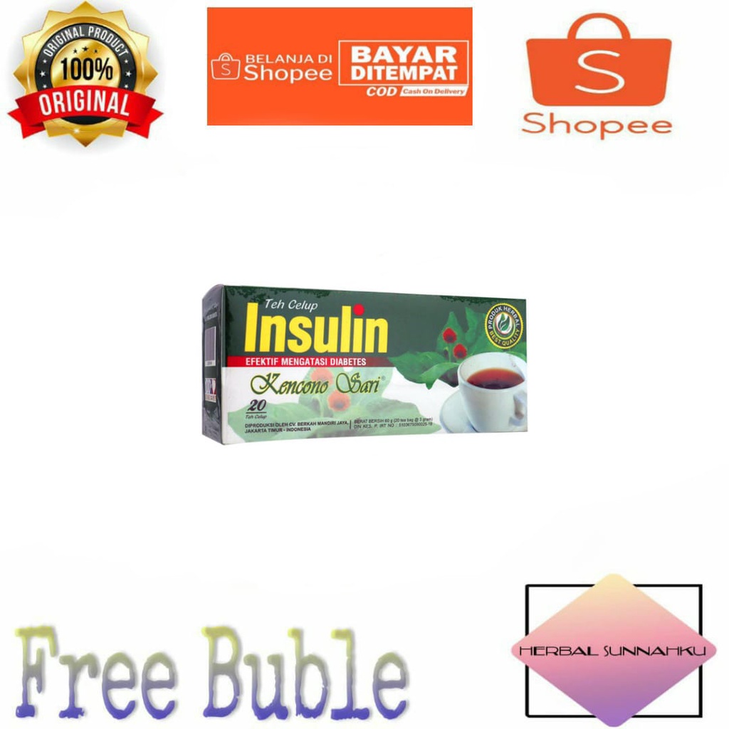 Jual Teh Celup Insulin Kencono Sari ORIGINAL isi 20 | Shopee Indonesia