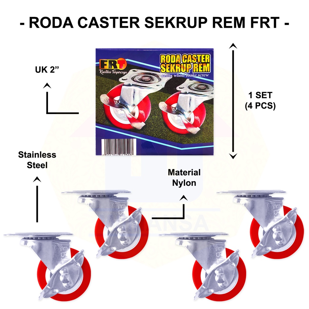 Jual RODA CASTER SEKRUP REM FRT UKURAN 2 INCH | Shopee Indonesia