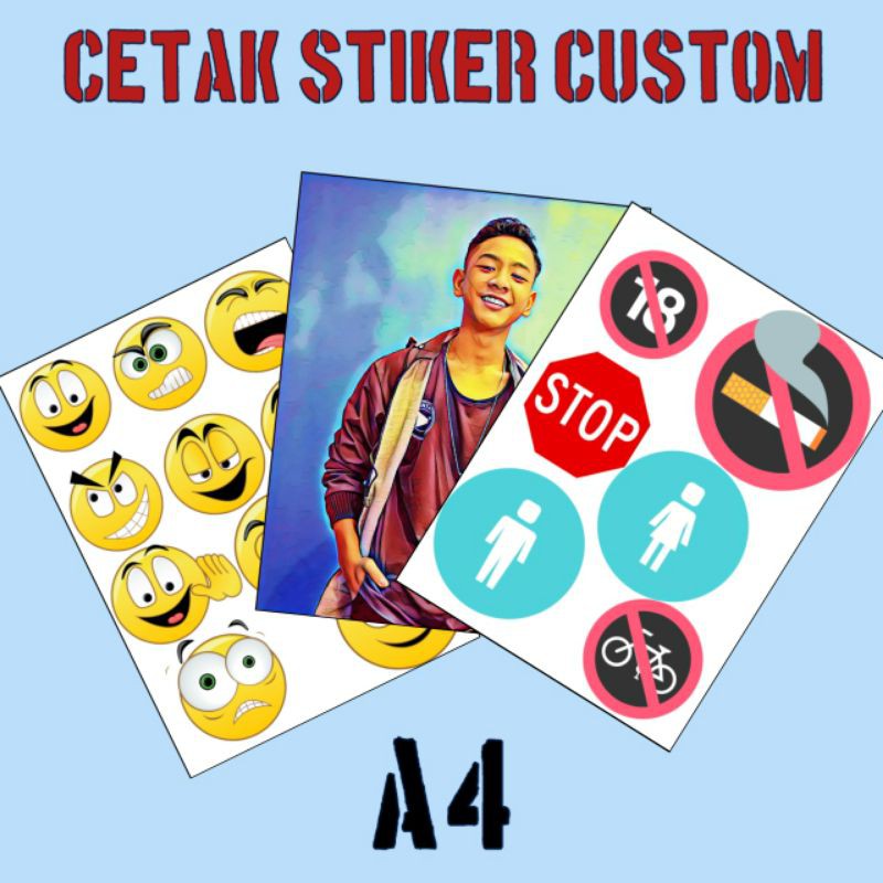 Jual Cetak Stiker A4 Custom label produk atau Cetak foto vektor stiker ...