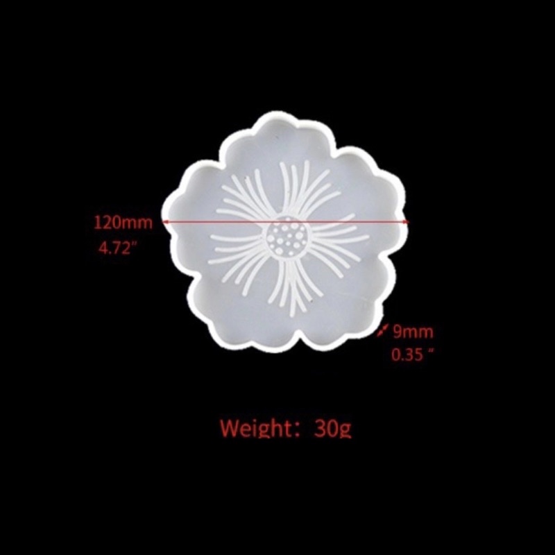 Jual cetakan resin bunga besar / cetakan resin silikon coaster bunga ...