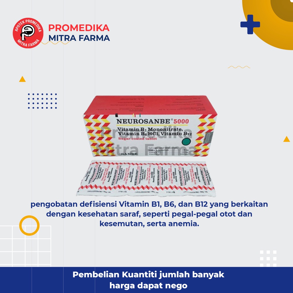 Jual Neurosanbe Tablet / Vitamin B Kompleks / Vitamin Saraf | Shopee ...