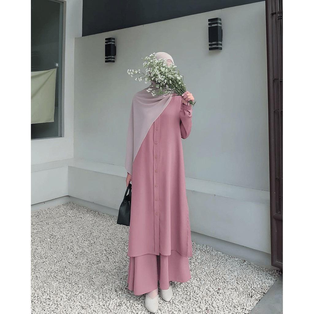 Jual One Set + Rok Tunik HANUM Busui Wanita Muslim Jumbo Bahan Itty ...