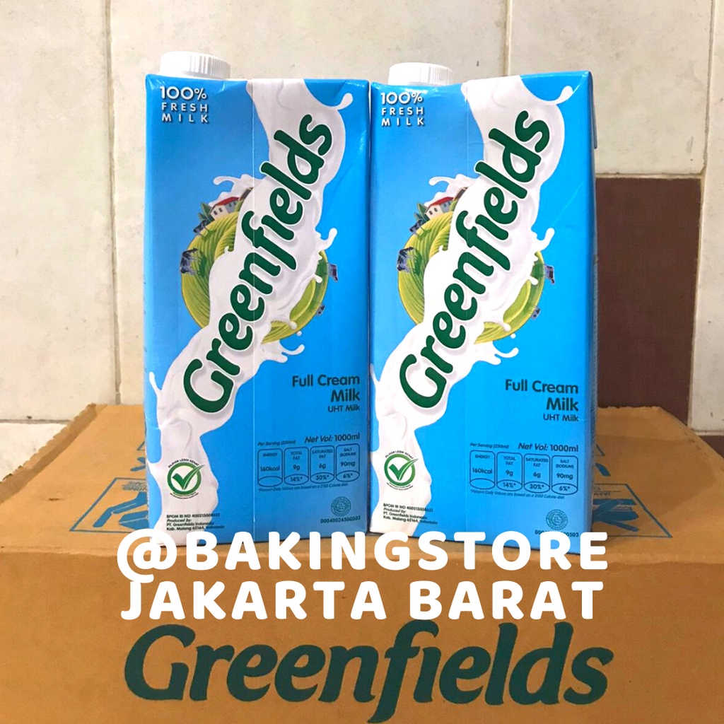 Jual Susu Greenfields UHT Full cream 950 ml | UHT Milk 950 mili liter HALAL | Shopee Indonesia