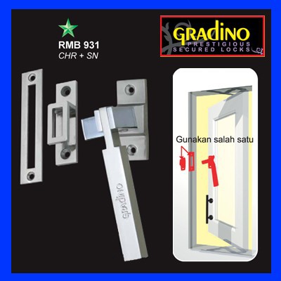 Jual GRADINO - SELOT/KUNCI JENDELA GRADINO RAMBUNCIS RMB 931 CHR+SN ...
