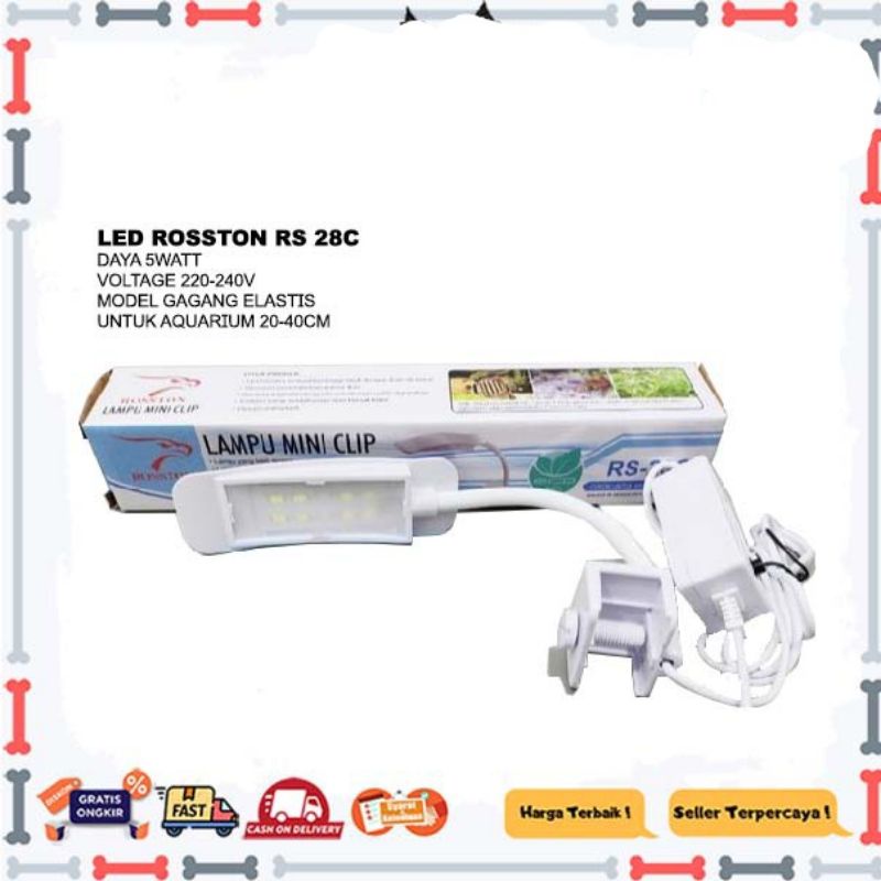 Jual Lampu LED Jepit Minimalis Aquascape Tank 20-40 cm ( 5 Watt ...