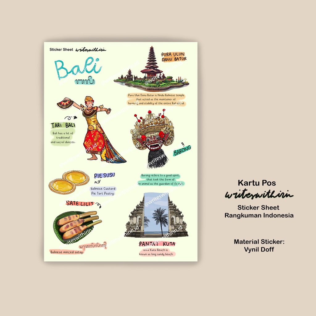 Jual (writeswithirin) Sticker Sheet Rangkuman Daerah Indonesia (Bujo ...
