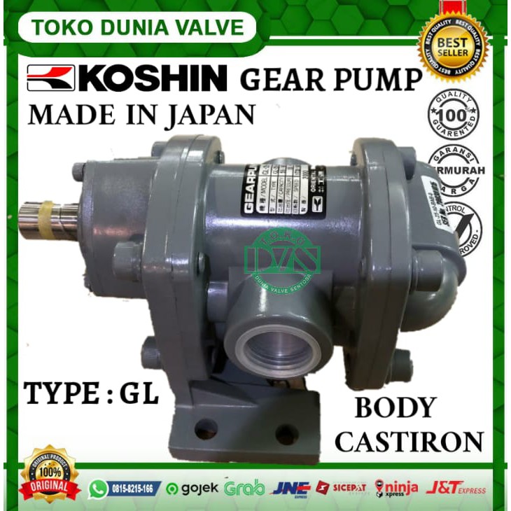 Jual KOSHIN TYPE GL20-10 INLET- 3/4 IN 20mm POWER 1.5KW/4POLE GEARPUMP MADE IN JAPAN | Shopee ...