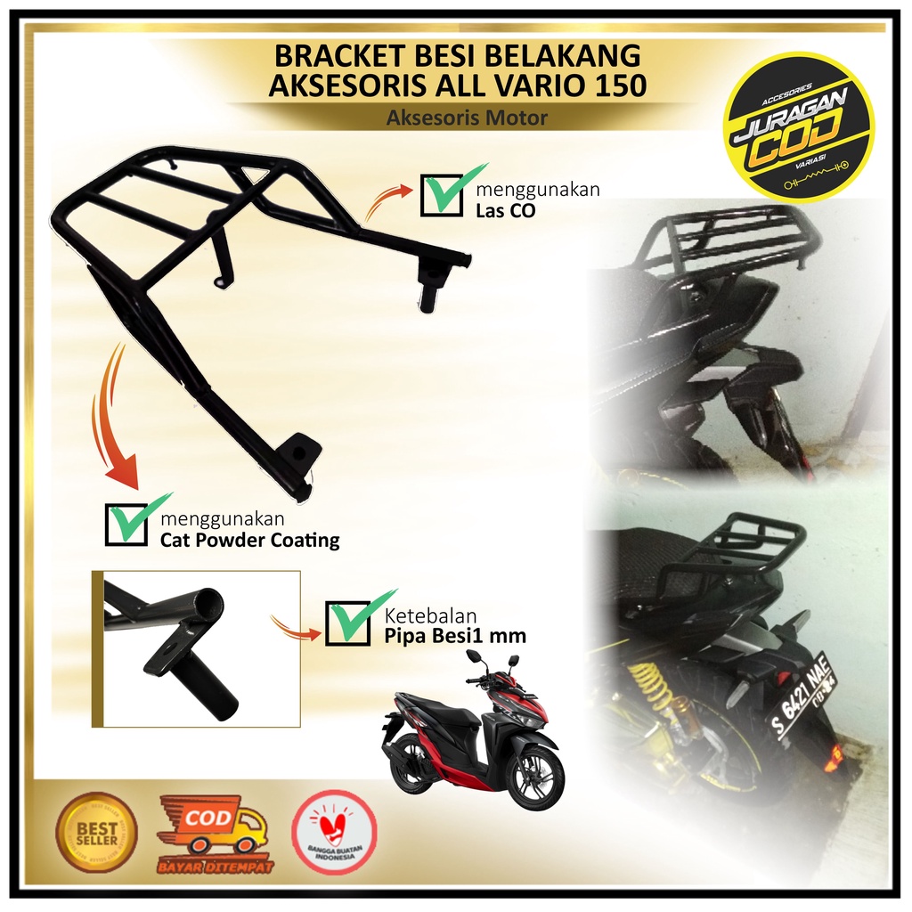 Jual Bracket Besi Vario 150-125 New 2019 / Aksesoris bagasi begel Box ...