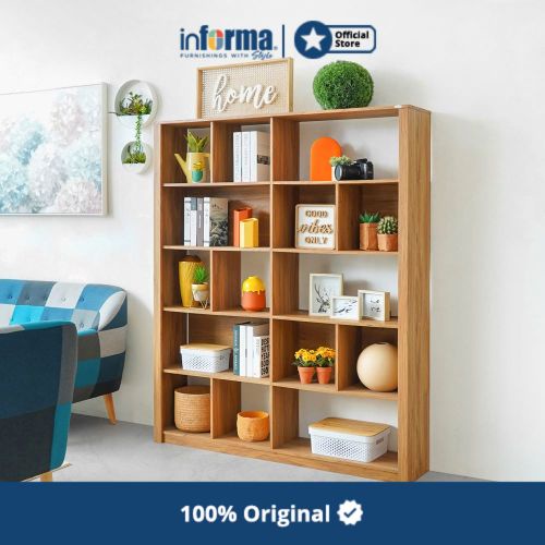 Jual Informa Funky Rak Buku 150X30X180 Cm - Cokelat Oak Bookshelf Books ...