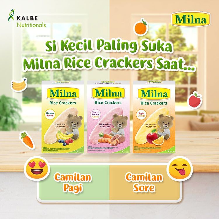 Jual Milna Rice Crackers 20gr Cemilan Bayi | Shopee Indonesia