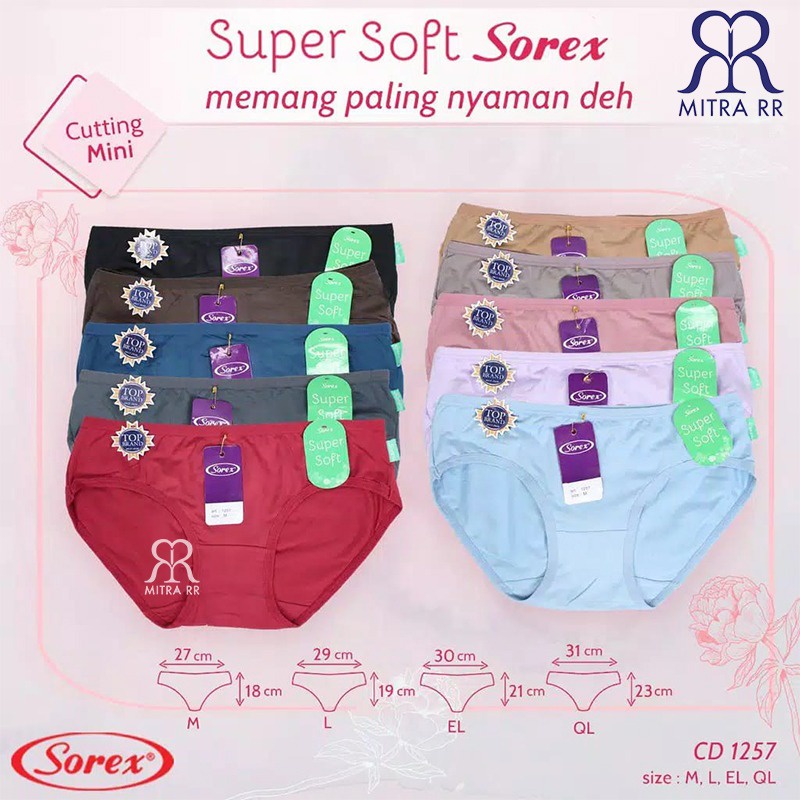 Jual CD Sorex 1257 Celana Dalam Wanita Basic Mini Super Soft Lembut Nyaman Sorex Original ...
