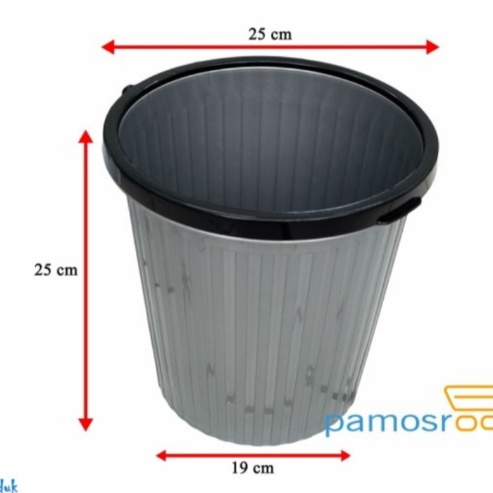 Jual Tempat Sampah Plastik Tantos Abu Silver Tong Sampah Bulat Keranjang Sampah Kecil Dustbin ...