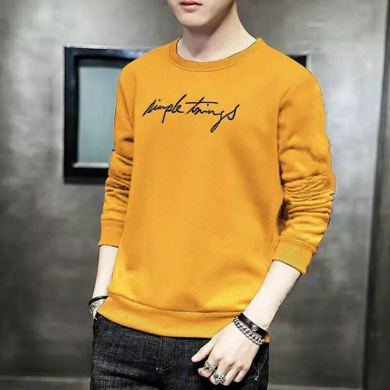 Jual BAJU CREW-NECK-LENGAN MANSET PANJANG SIMPLE-THING ATASAN COWOK ...