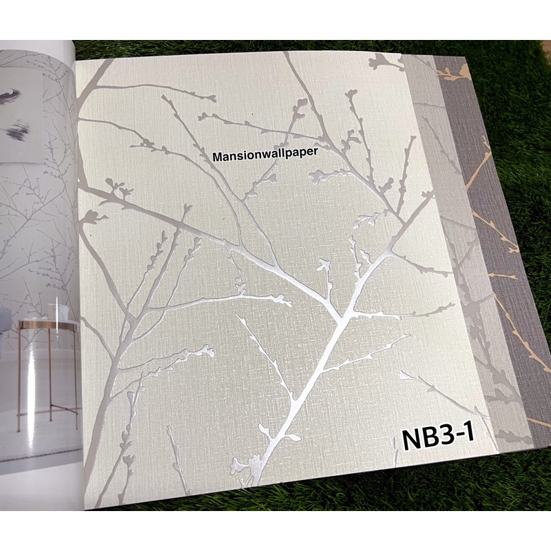 Jual Wallpaper Dinding Ranting Dahan Kayu Pohon Metalik Floral Putih ...