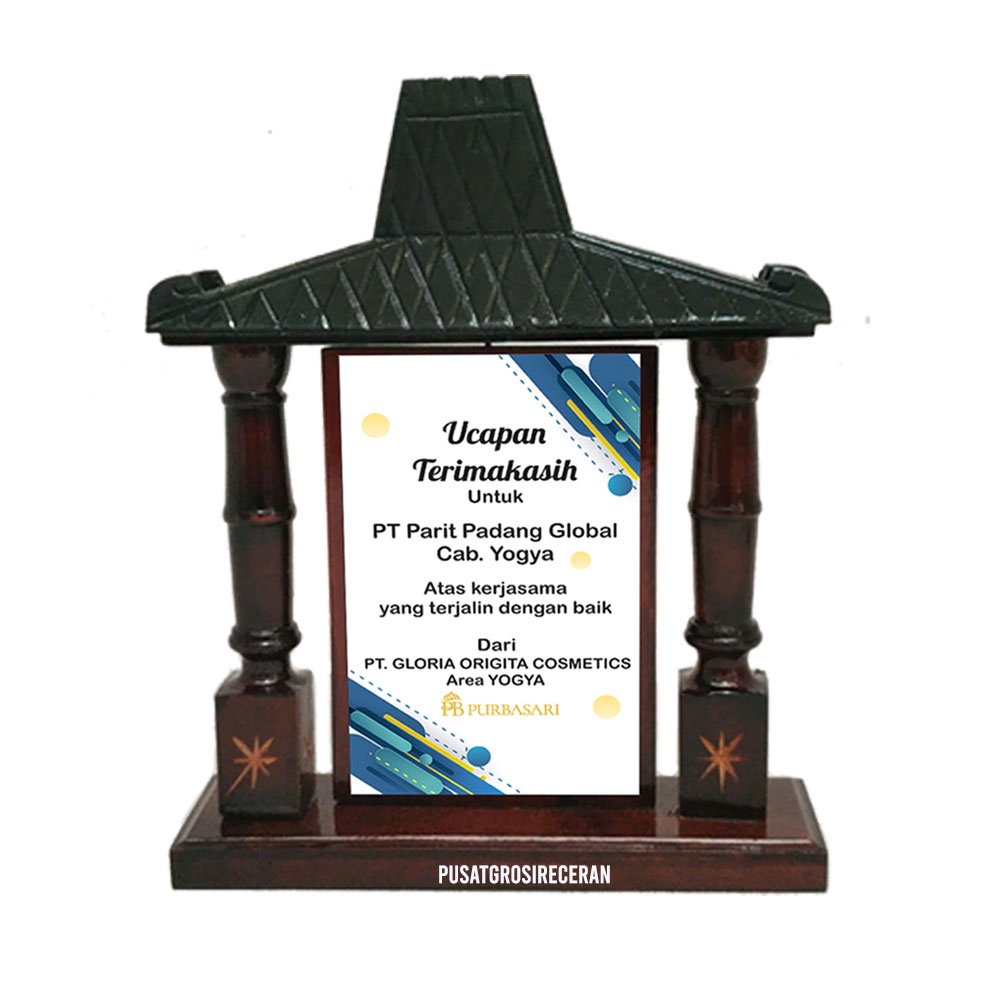 Jual Custom Vandel KKN Magang Pembicara Kayu Asli Plakat Piagam Suvenir ...