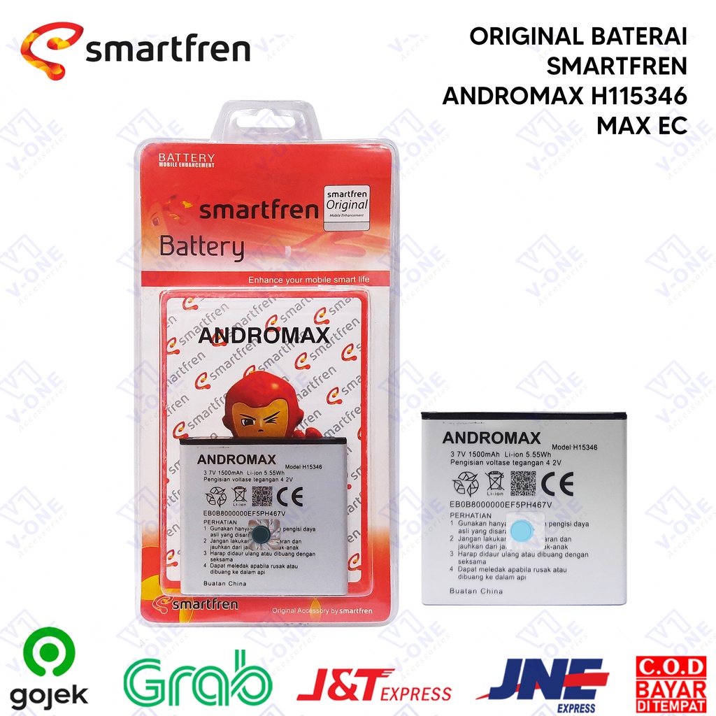 Jual BATERAI BATTERY ORIGINAL SMARTFREN ANDROMAX MAX EC H15346 | Shopee ...