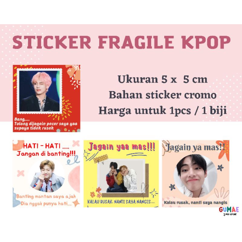 Jual Sticker Fragile Lucu kpop BTS NCT Thank you | Shopee Indonesia
