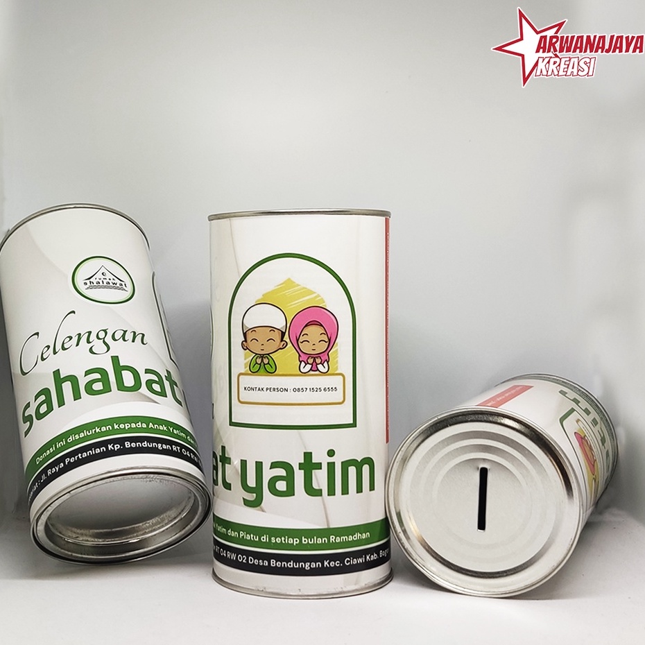 Jual Celengan Kaleng Costum Ukuran Jumbo / Celengan Buka Tutup Jumbo ...
