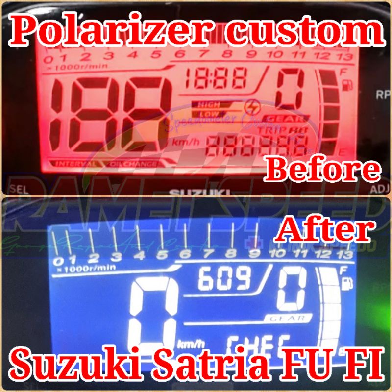 Jual Polarizer custom speedometer Satria Fu FI Polaris speedometer ...