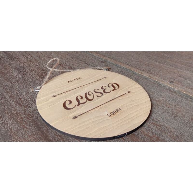 Jual TULISAN OPEN CLOSE BOLAK BALIK CUSTOM SIGN LABEL BUKU TUTUP BULAT ...