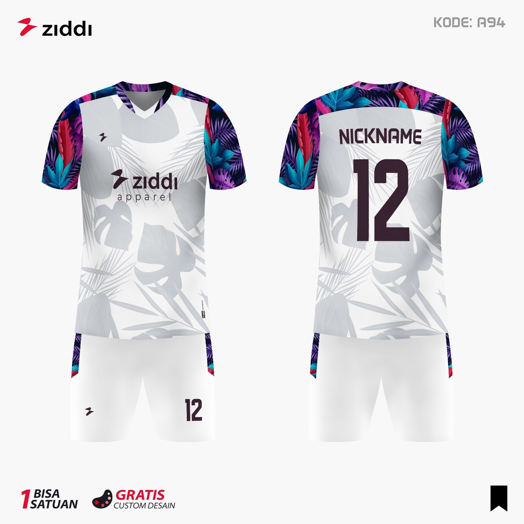 Jual Jersey Bola Futsal Custom Full Printing Ziddi Apparel A94 | Shopee ...