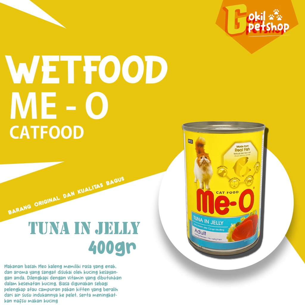 Jual MEO kaleng 400g rasa Tuna in jelly 400g Makanan Kucing basah ...