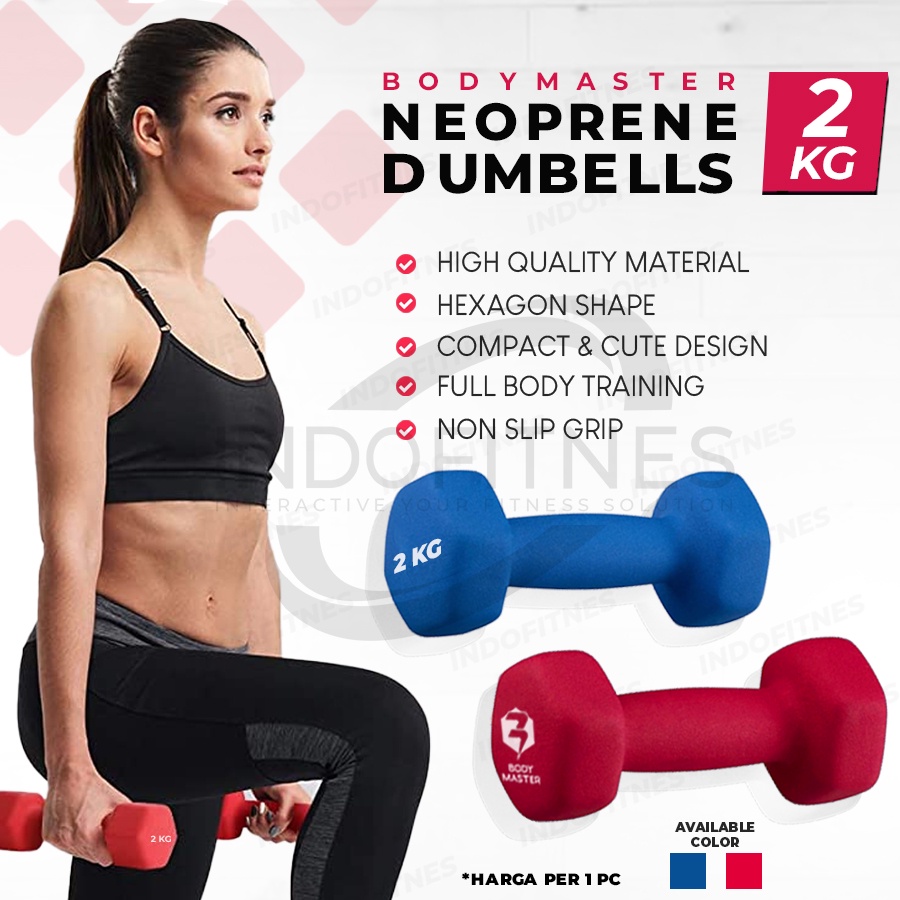 Jual BODYMASTER 2KG Dumbell Neoprene Barbel Mini Dumbel Warna Kecil ...