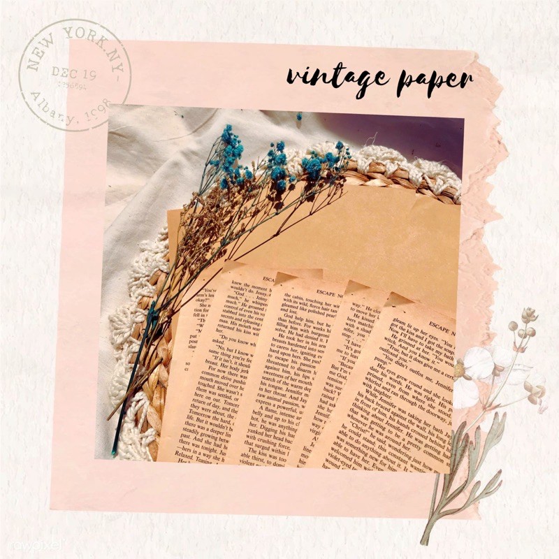 Jual DIY0112 (20 LEMBAR) dekorasi bujo/journal kit/kertas vintage/old ...