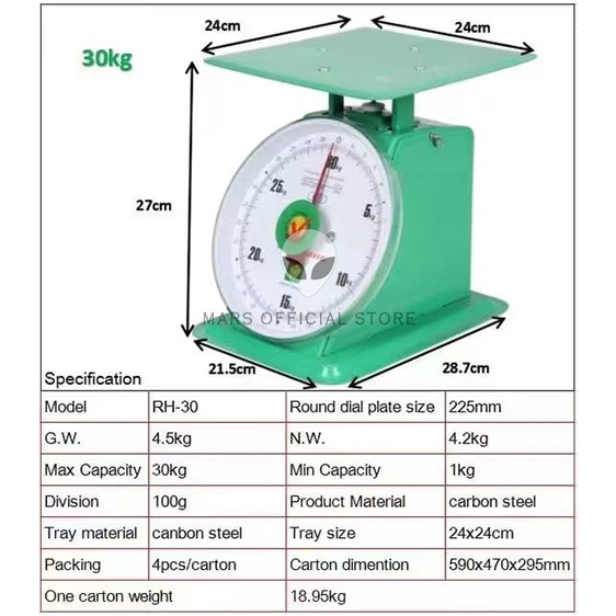 Jual RENKMHE Timbangan Manual Jarum Duduk 20 Kg 30 Kg 40 Kg 50 Kg ...