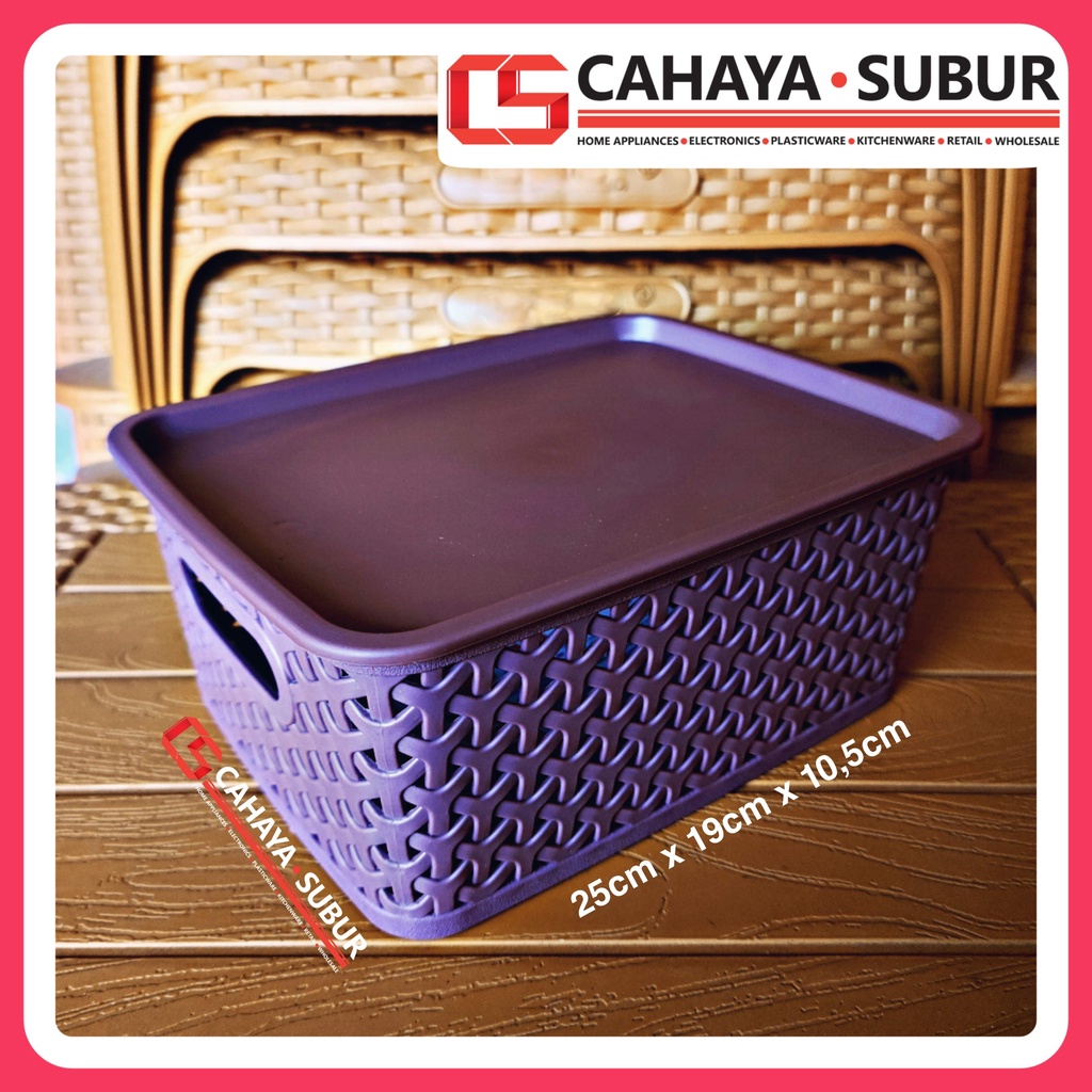 Jual Keranjang Plastik Serbaguna Anyaman Rotan + Tutup NARITA S Sunlife ...