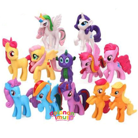 Jual My Little Pony A Figure Set isi 12 Mainan Kuda Poni Pajangan ...