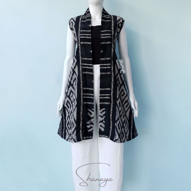 Jual VEST TENUN Monic baju batik wanita shanaya outer etnik elegan ...