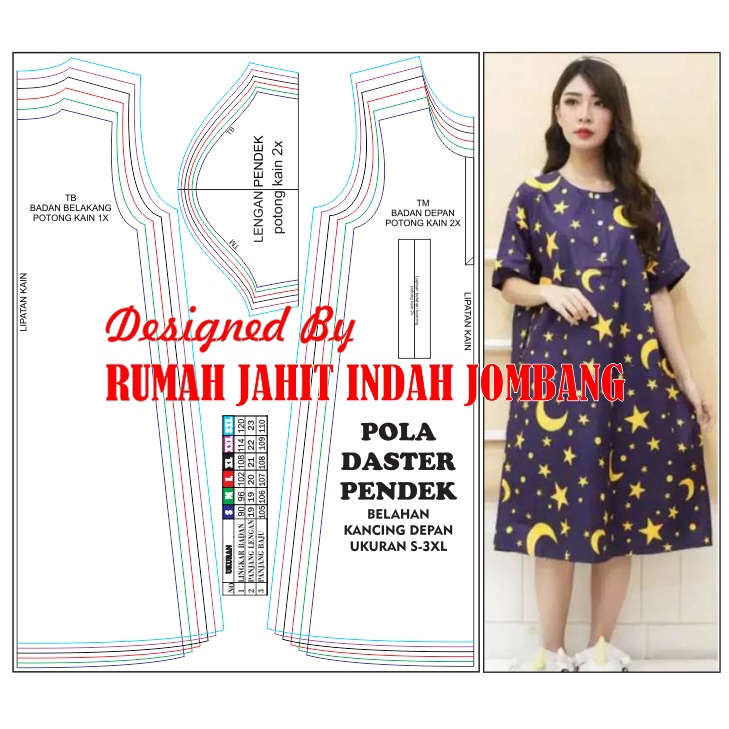 Jual Pola Daster Dewasa ukuran S - XXL | Shopee Indonesia