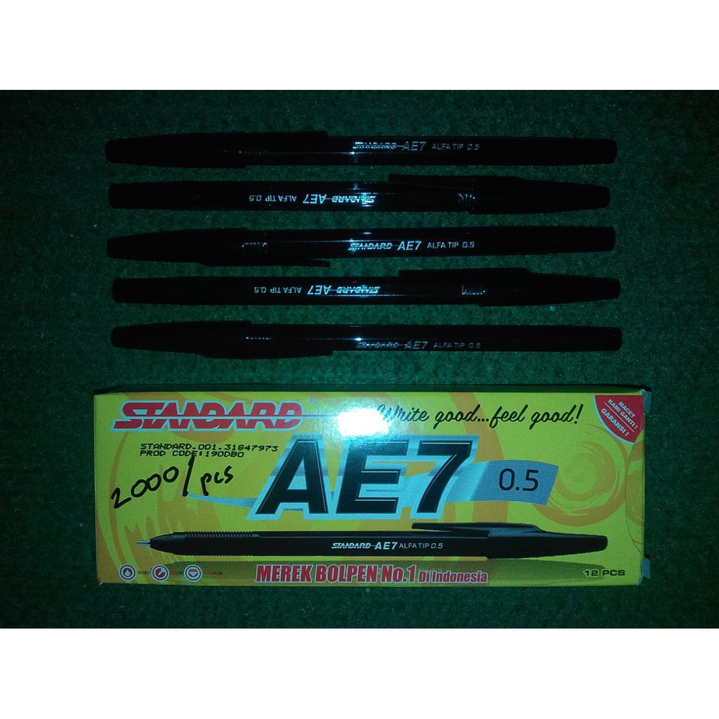 Jual Pulpen Pena Standard AE7 Hitam | Shopee Indonesia