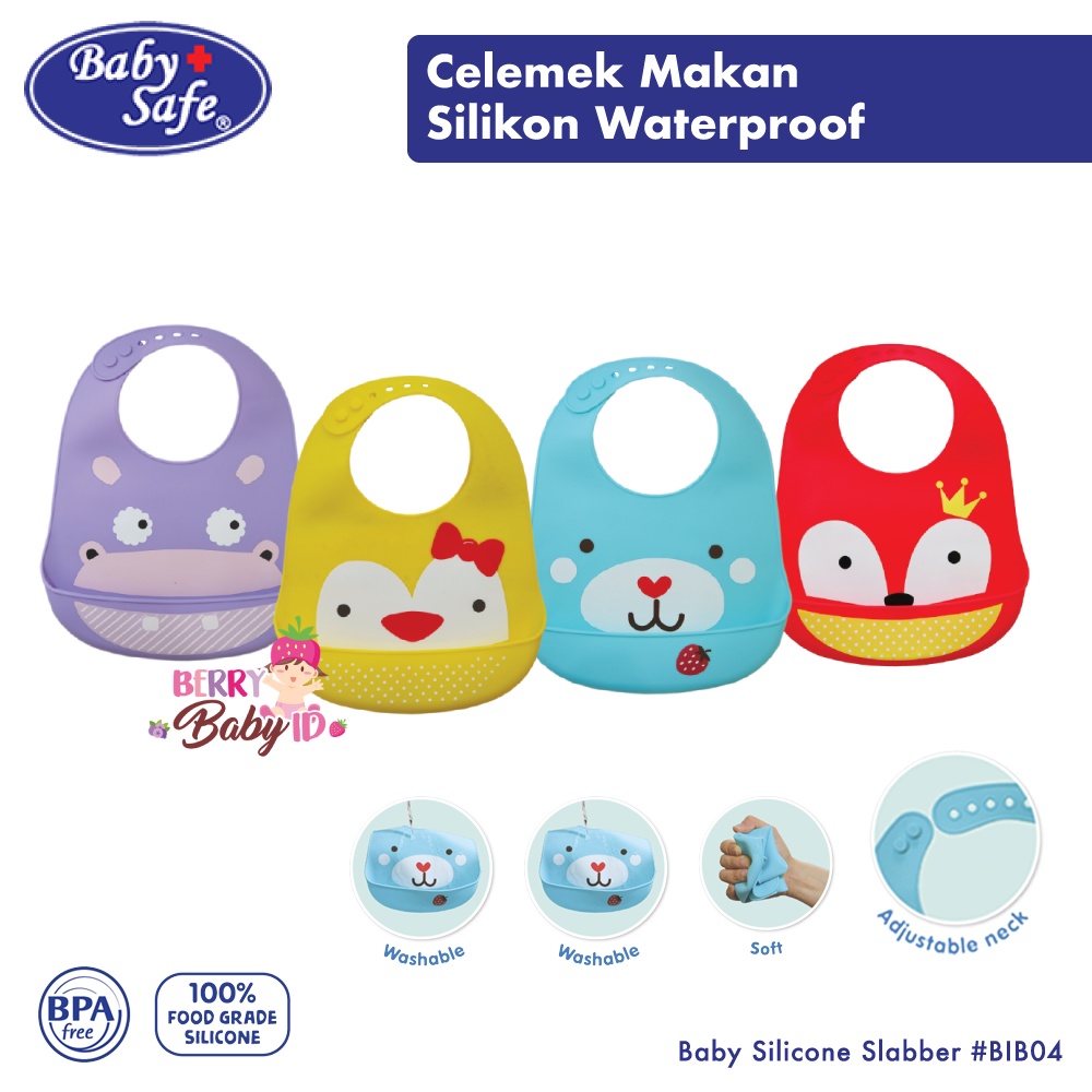 Jual Baby Safe Silicone Bib Slabber Celemek Makan Bayi Silikon BIB04 ...