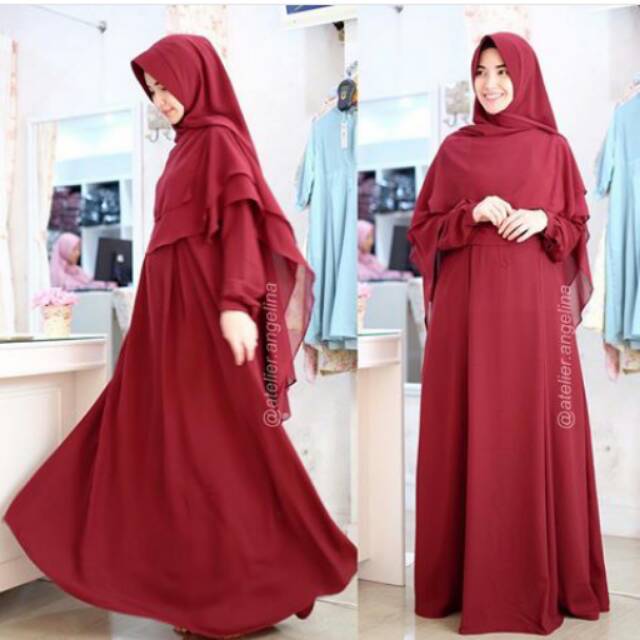 Jual Sabrina Basic Maroon | Shopee Indonesia