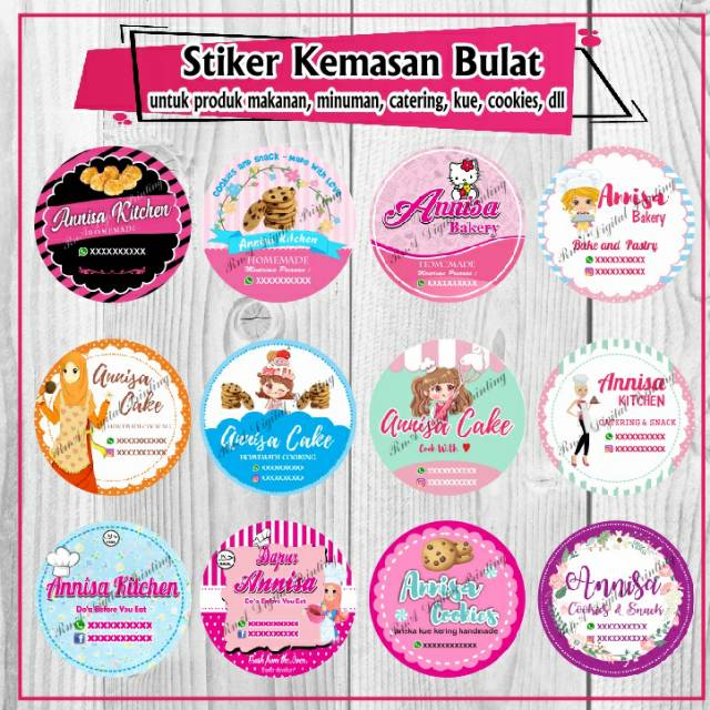 Jual Label stiker bulat diameter 5cm untuk catering,bakery,kue,snack ...