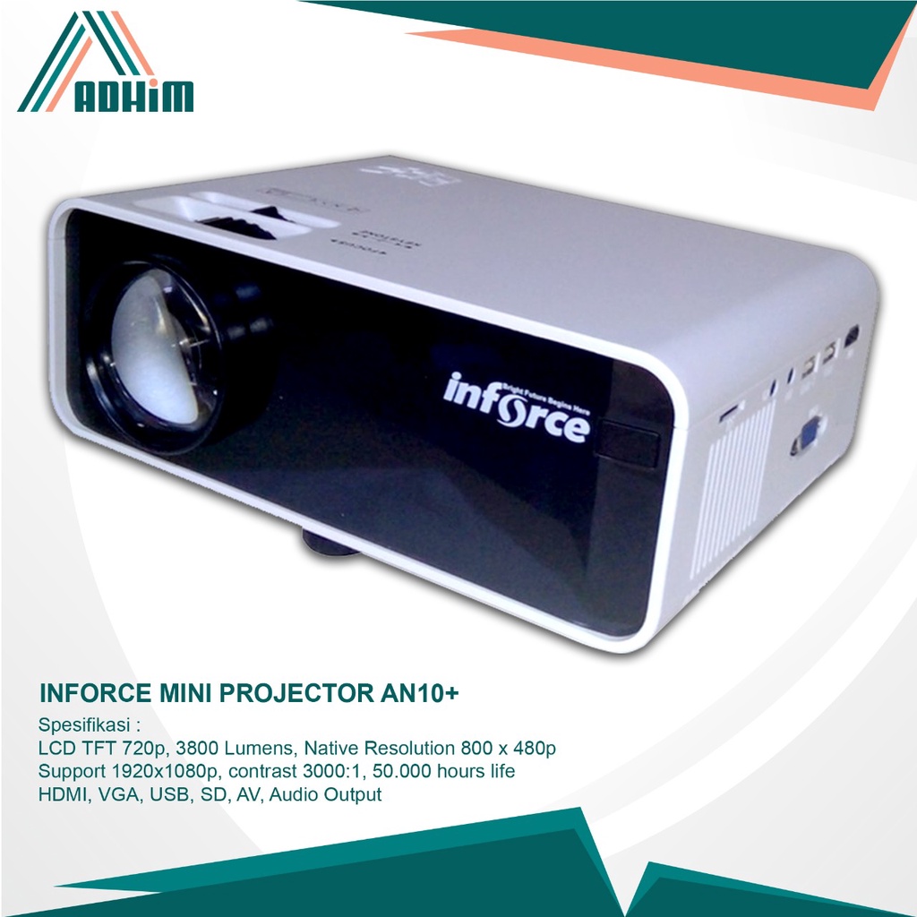 Jual Proyektor Inforce AN-10 2400 Lumens Mini Projector | Shopee Indonesia