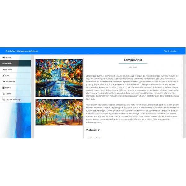 Jual source code Art Gallery Management System | Shopee Indonesia