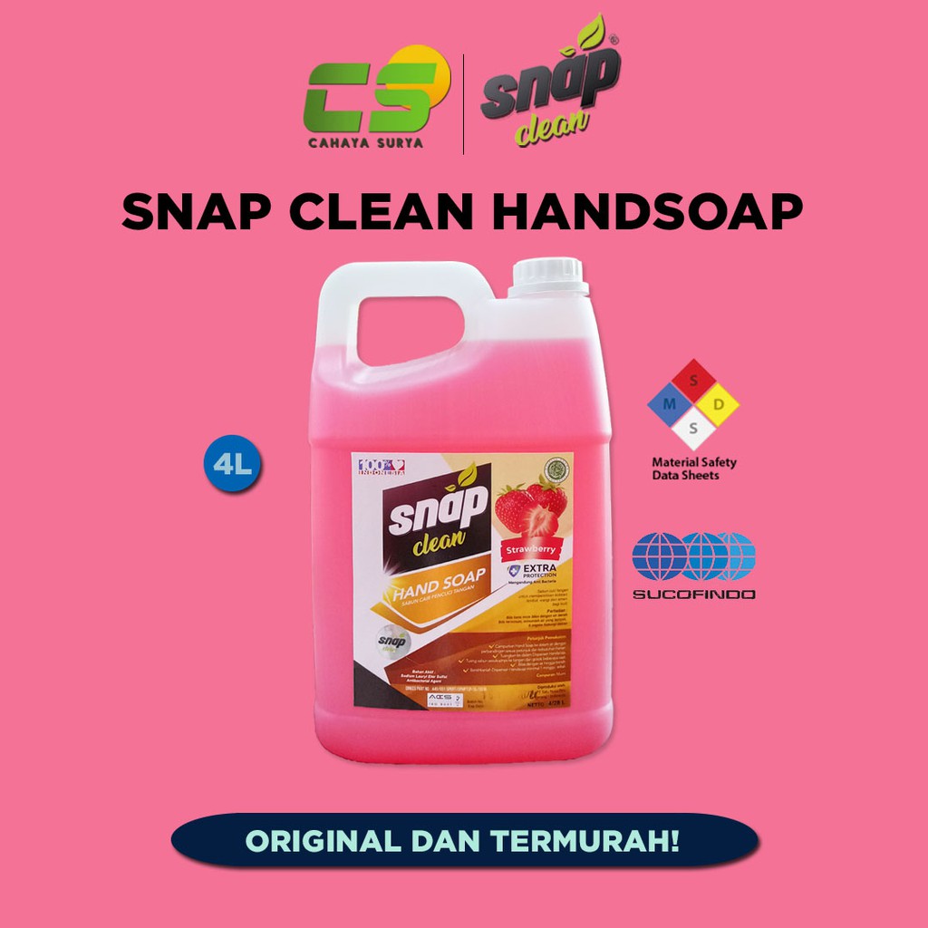 Jual SNAP CLEAN HAND SOAP SABUN CUCI TANGAN 4L (HANDSOAP) | Shopee ...